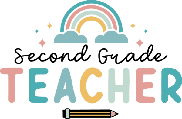 Rainbow design, Second grade teacher, tshirt design for teacher - free ...