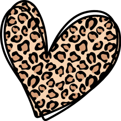 Leopard skin doodle double heart clipart image - free svg file for ...