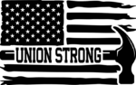 Union strong, distressed USA flag, hammer, labor day design - free svg ...