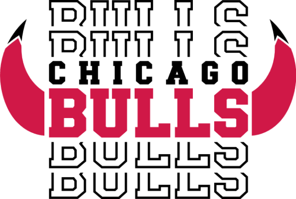 Basketball Chicago bulls, echo stacked text, horns, NBA lover tshirt ...
