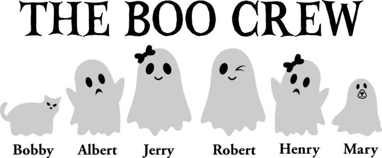 The boo crew, Ghosts, Personalized family member names, Halloween decor ...