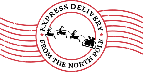 Express delivery from the north pole, Distressed Christmas stamp - free ...