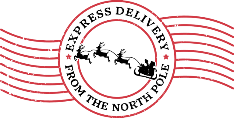 Express delivery from the north pole, Distressed Christmas stamp - free ...