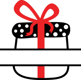 Gift box split monogram frame, Christmas decor - free svg file for ...