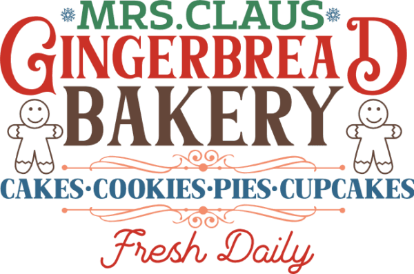 Mrs. Claus gingerbread bakery, cakes, cookies, pies, cupcakes ...