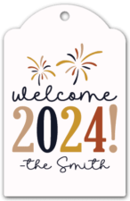 Welcome 2024, the custom name, new year gift tag design - free svg file ...