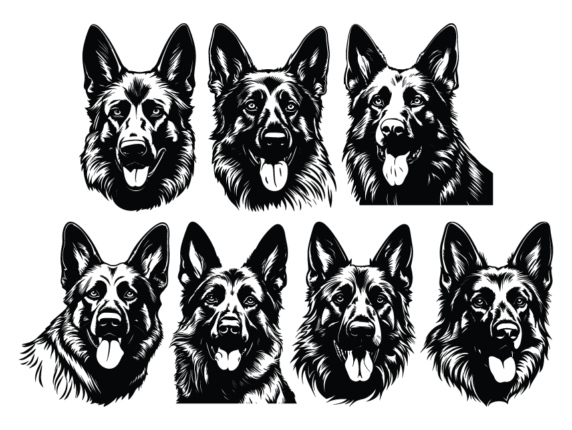 7 German shepherd face svg bundle free svg file for members, vector ...