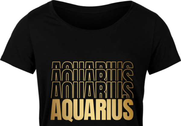 Aquarius Echo Stacked Text Free Svg File For Members Golden Png For Sublimation Birthday