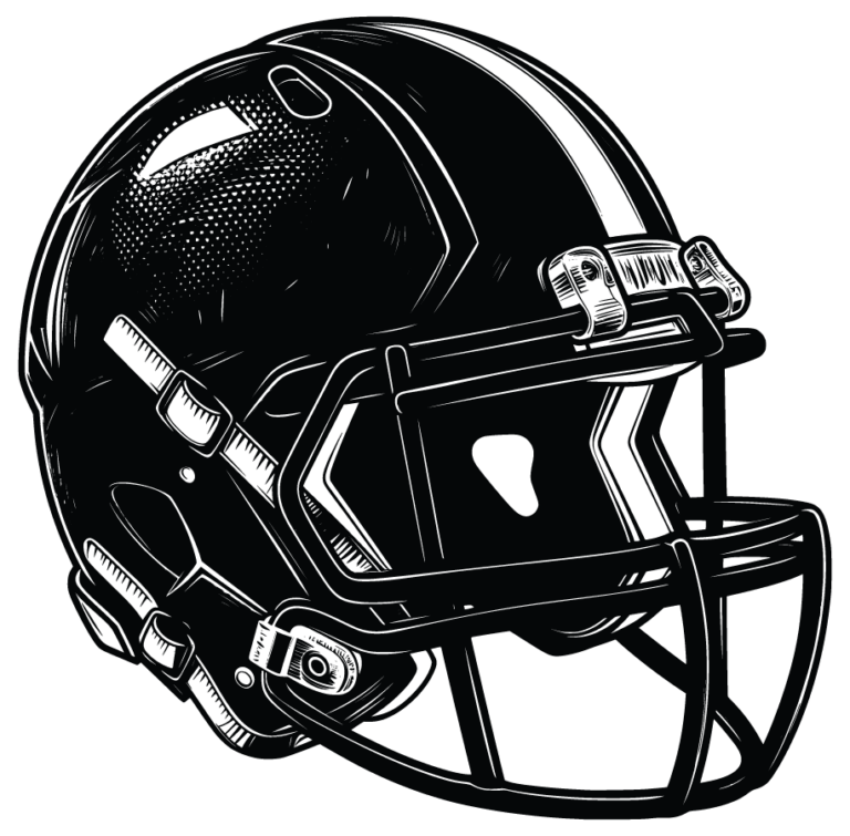 American football helmet, vector image with details and shadows - free ...