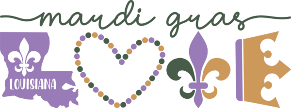 Mardi gras Love free svg file for members, fleur de lis, Louisiana map ...