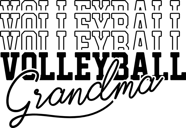 Volleyball Grandma Echo Stacked Text Free Svg File For Members Svg