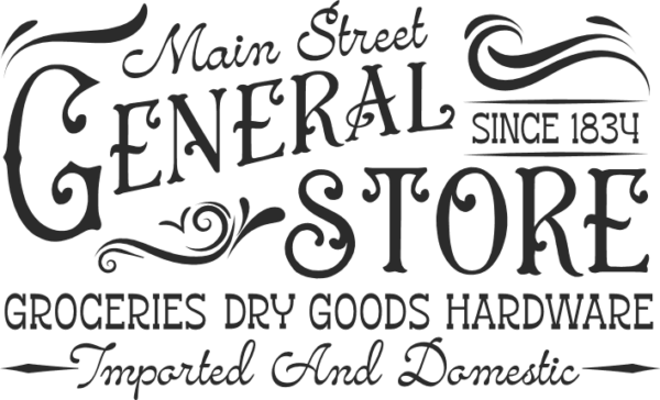 Main street general store, groceries, dry goods hardware free svg file ...