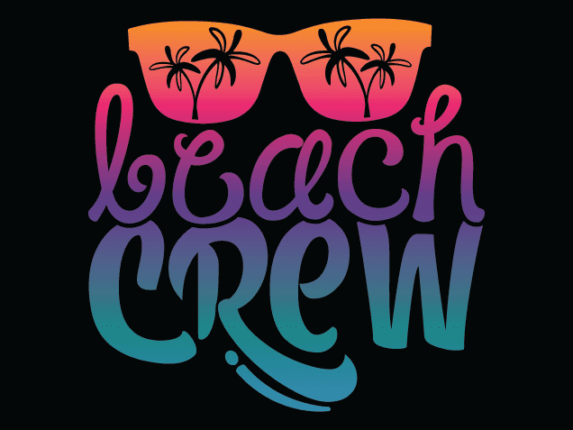 Beach crew free svg file for members, summer beach trip tshirt design ...