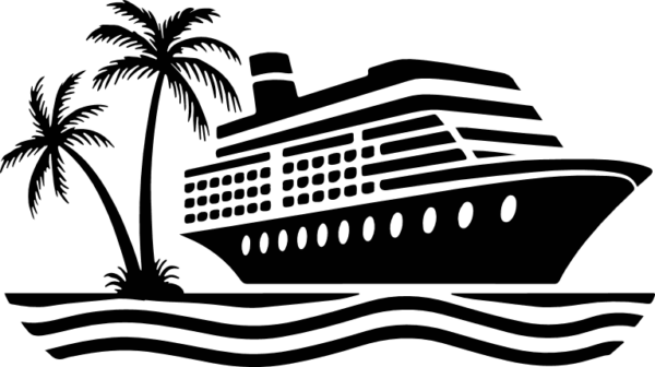 Sea view, Cruise ship and Palm trees free svg file for members ...