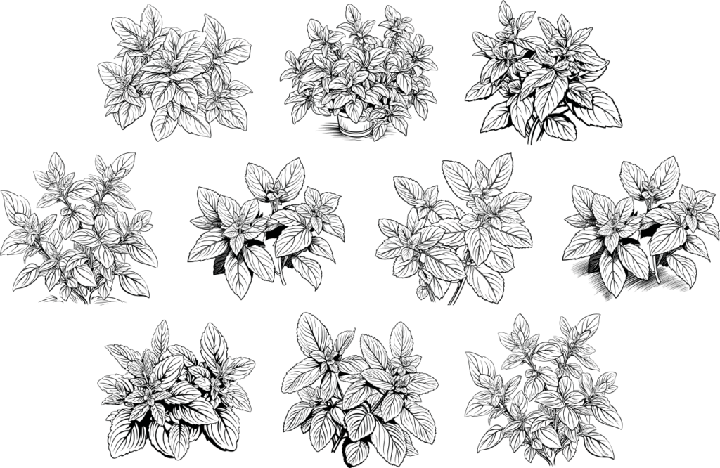 Hand drawn mint herb free svg file for members, svg bundle, plant ...