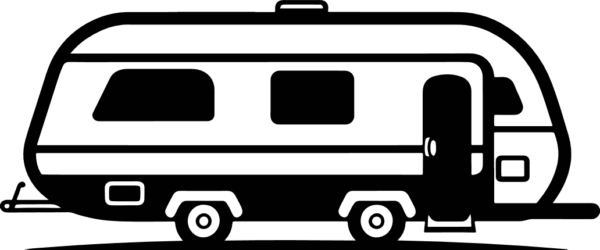 Long caravan vector clipart image free svg file for members, Caravan camping svg - SVG Heart