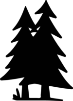 Two Spruce trees free svg file for members, trees silhouette, camping ...