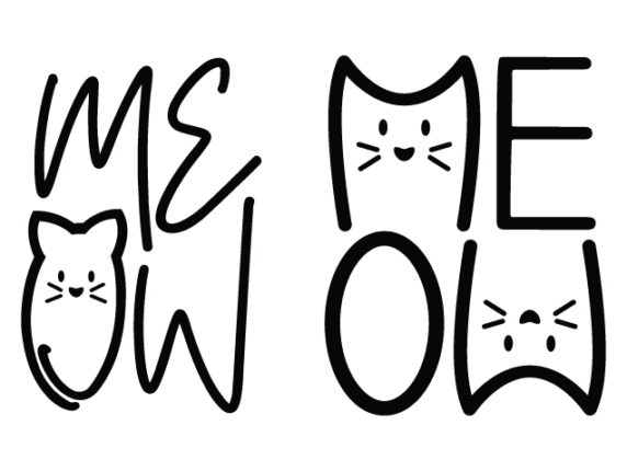 Meow sign free svg file for members, cat lover tshirt design - SVG Heart