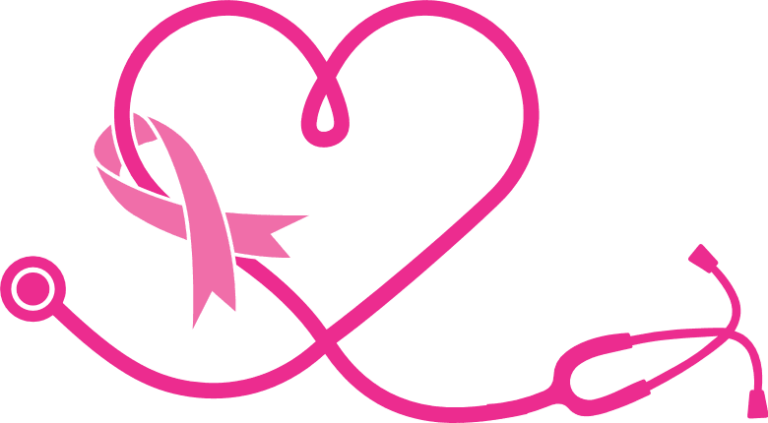 Pink ribbon and stethoscope in a heart shape free svg file for members ...