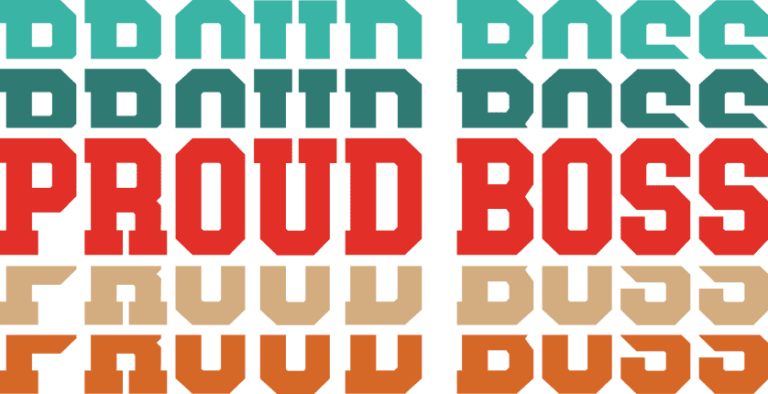Proud boss, echo stacked text free svg file for members, boss day svg ...