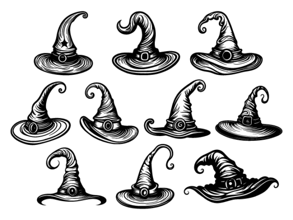Witch hats free svg files for members, Halloween decor, clip art image ...