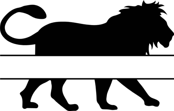 Lion split text frame free svg file for members, sticker, kids room ...