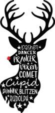 Christmas Reindeers Svg, dasher dancer, prancer, vixen, comet, cupid ...