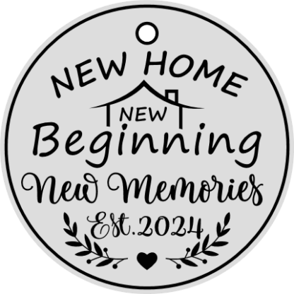 Christmas hanging ornament SVG - New Home, New Beginning, New Memories Est. 2024 Free SVG File ...
