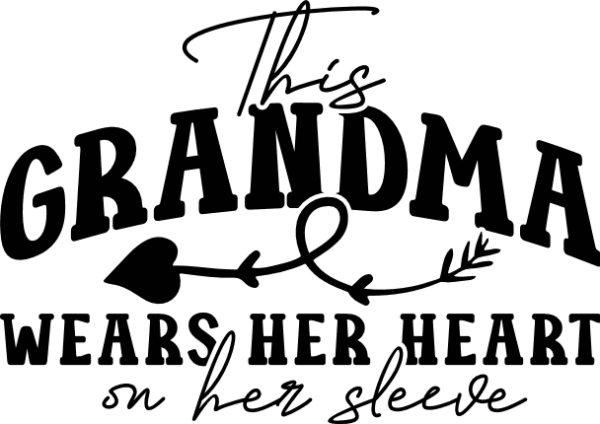 This Grandma Wears Her Heart on Her Sleeve Free SVG File for Members ...