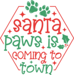 Santa Paws Is Coming to Town Free SVG File - Funny Christmas tshirt ...