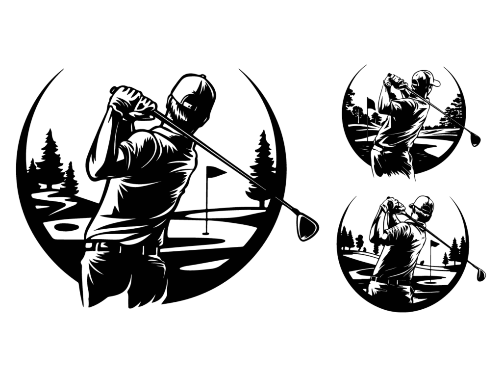 Golfer Swinging a Club Free SVG File Bundle for Members - Classic ...