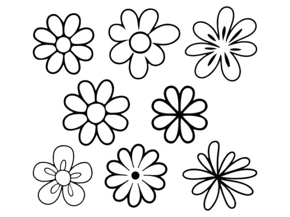 Daisy Flowers Free SVG File bundle - floral clipart images - SVG Heart