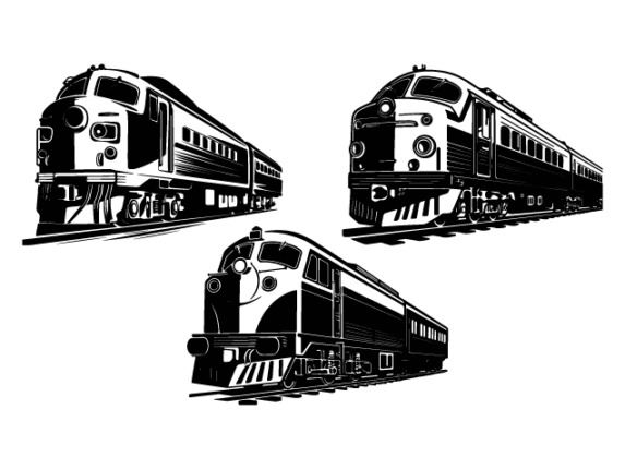 Streamlined Diesel Train Free SVG File bundle for Members - Modern ...