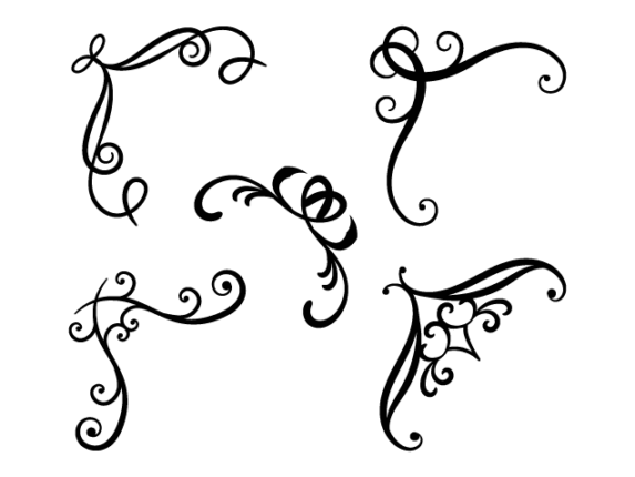 Swirly Corner Border Free SVG File Bundle - Vintage Style Border ...
