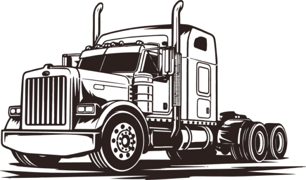Detailed Big Rig Truck free svg file for members - Highway Truck vector ...