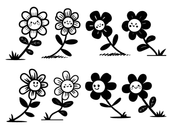 Adorable Smiling Flowers Free SVG File Bundle for Members - Floral ...