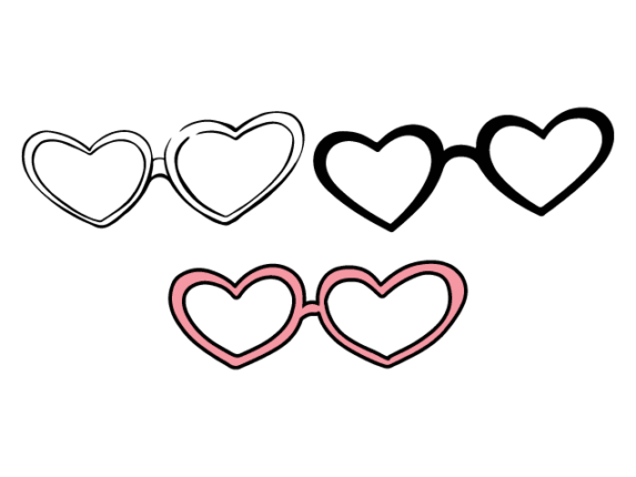 Hand drawn Heart Sunglasses Free SVG File bundle for Members ...