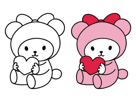 Cute Cartoon Bear holding a heart Free SVG File for Members - Valentine ...