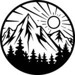 Mountain, Forest Scenic round frame Free SVG File - Nature wall art ...