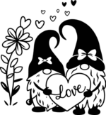 Gnome Couple with Love Heart Free SVG File for Members - Floral ...