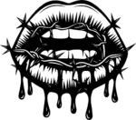 Creepy Spiked Dripping Lips Free SVG File - Barbed wire Lips clipart ...