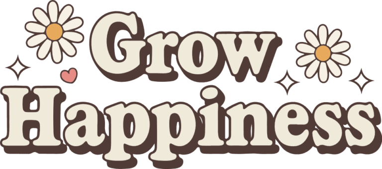 Grow Happiness, Positive Quote Free SVG File - garden wall sign - SVG Heart