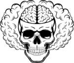 Skull with Brain Explosion and smoke Free SVG File for Members – Skull ...