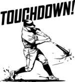 Touchdown, Baseball Player Free SVG File for Members – Sports tshirt ...