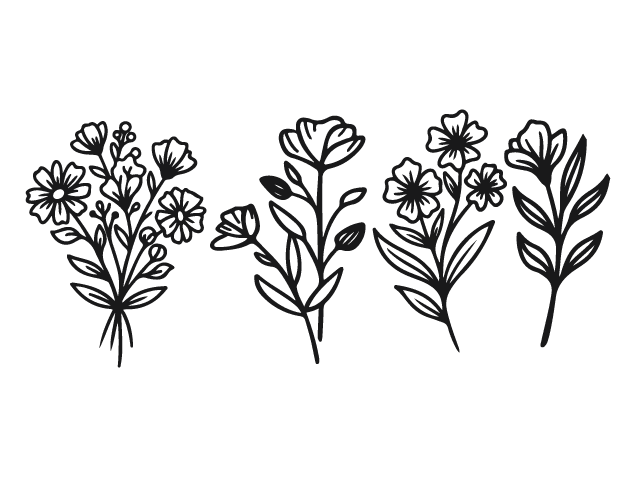 Wildflowers stem Free SVG File Bundle for Members – floral cluster ...